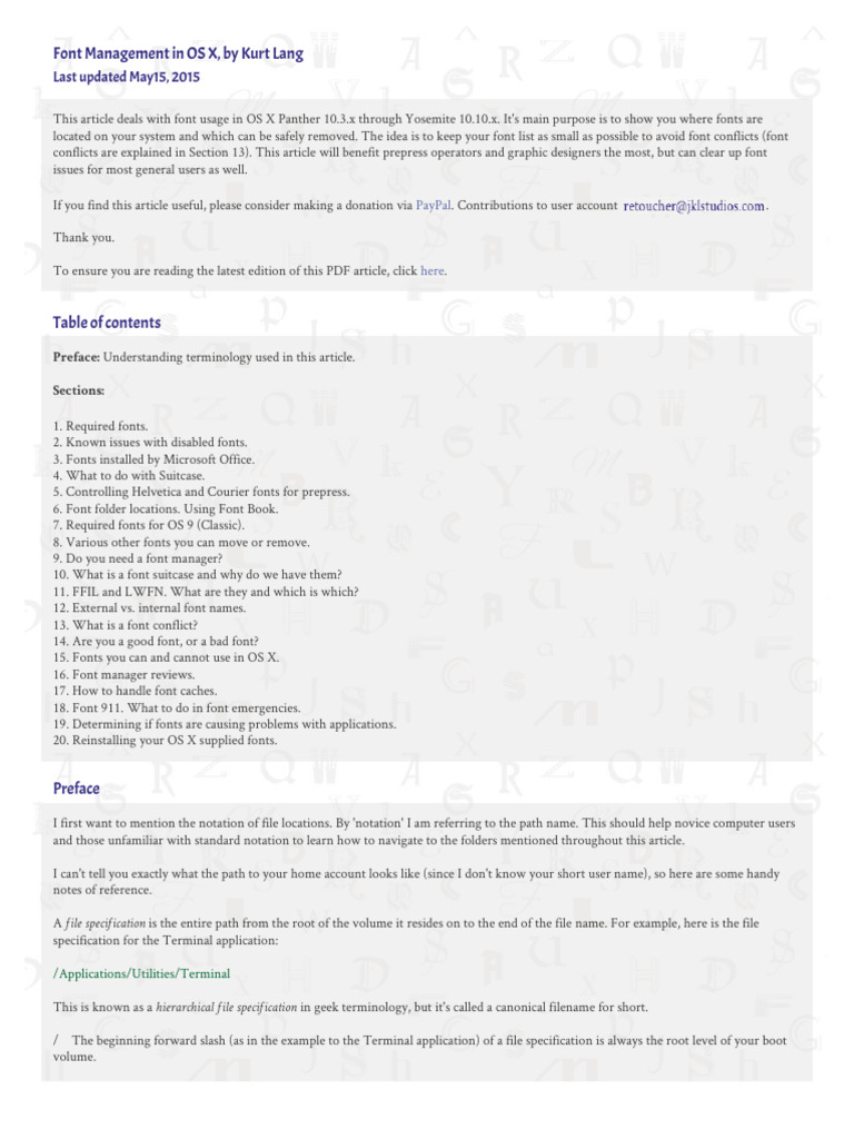 MacOs Font Management | PDF | Arial | Os X Yosemite
