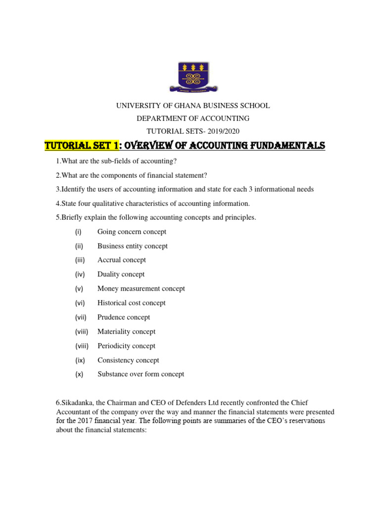 UGBS 205 Tutorial Sets (All in One) | PDF | Debits And Credits | Cheque