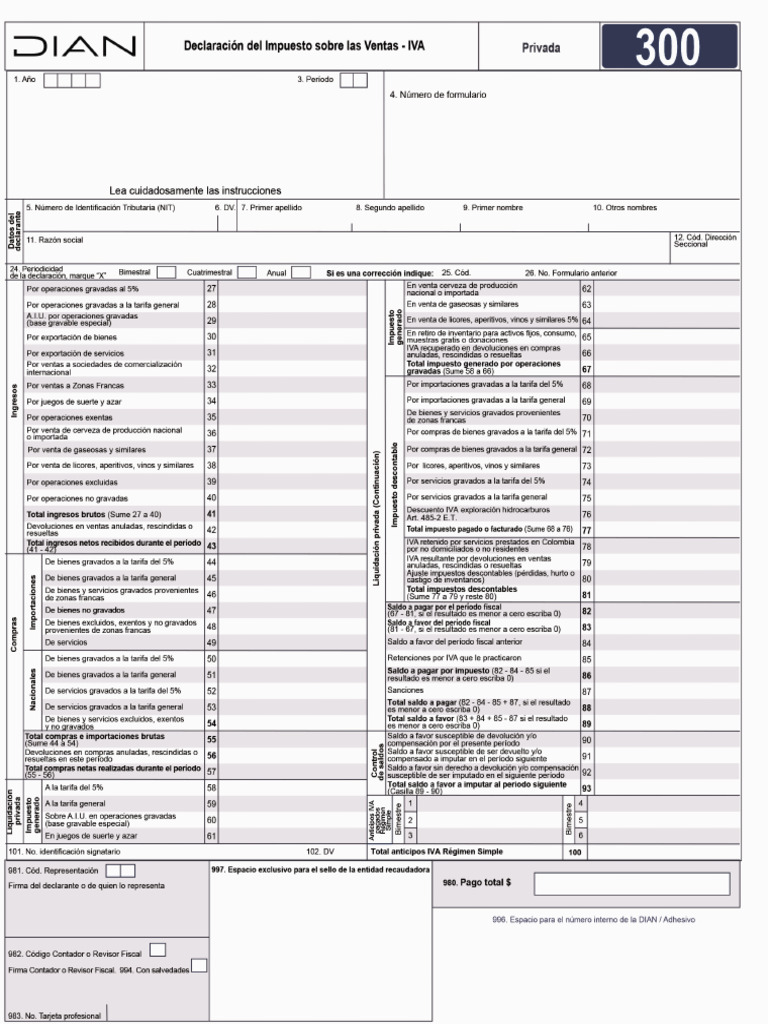 Formulario 300 2024 | PDF