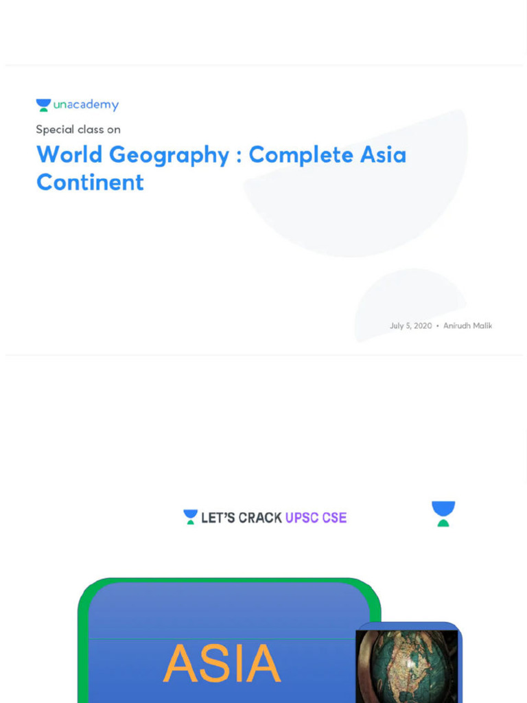 World Geography Complete Asia Continent | PDF