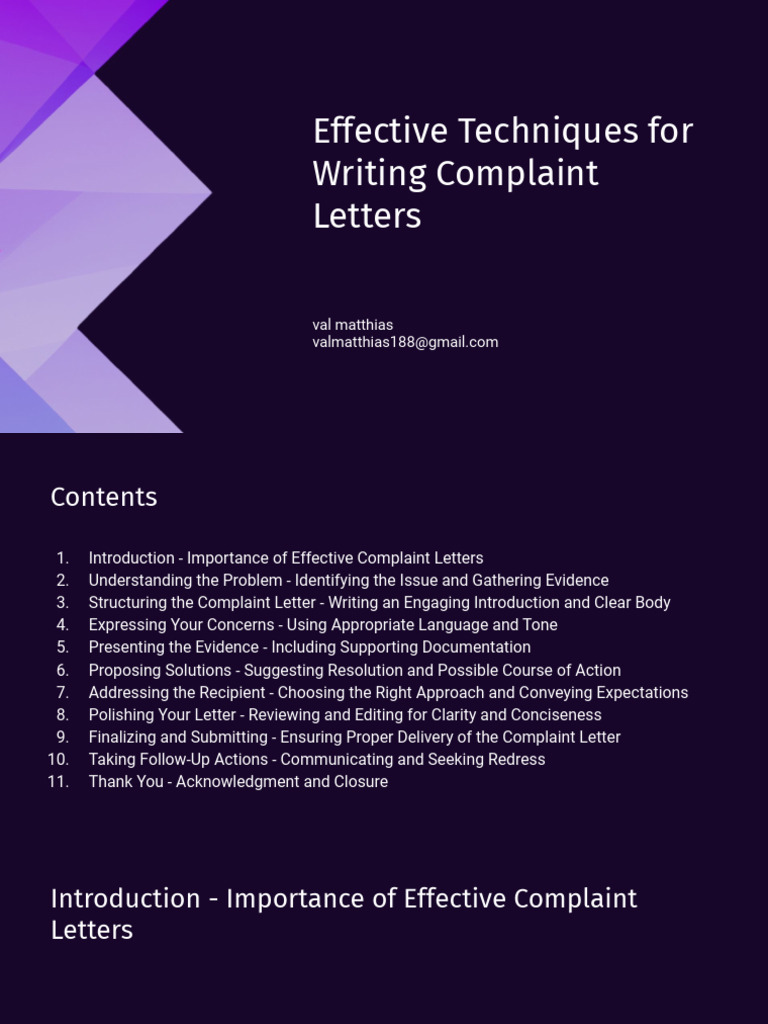 Mastering Complaint Letter Writing Techniques | PDF | Proofreading ...