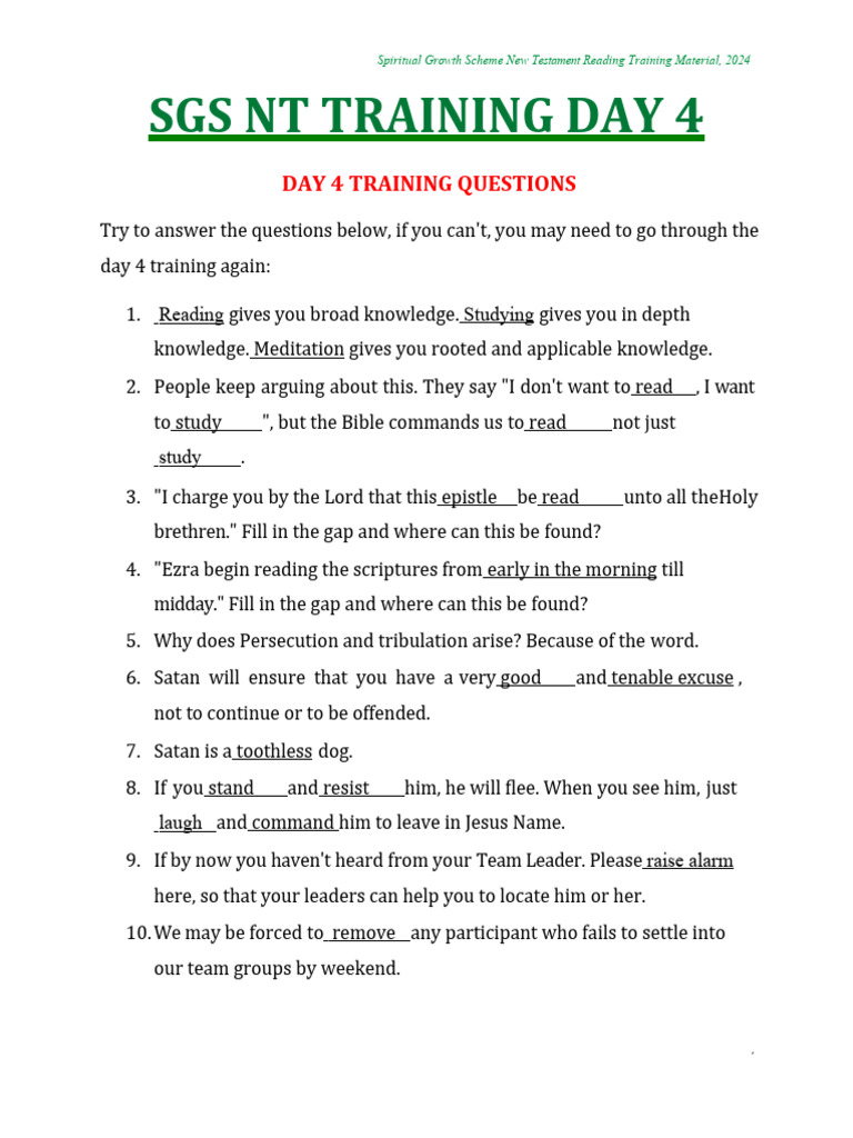 May - NT Training Day 4 | PDF | Self-Improvement