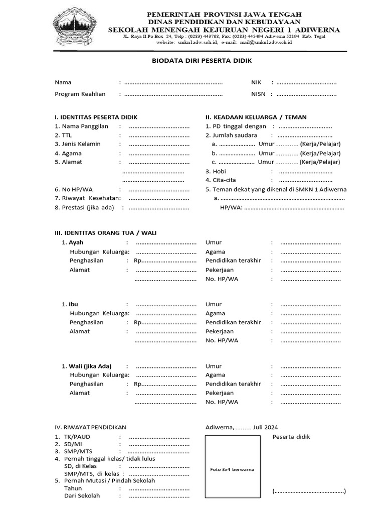 Form Biodata CPD 2024 | PDF | Karier & Perkembangan | Ilmu Sosial