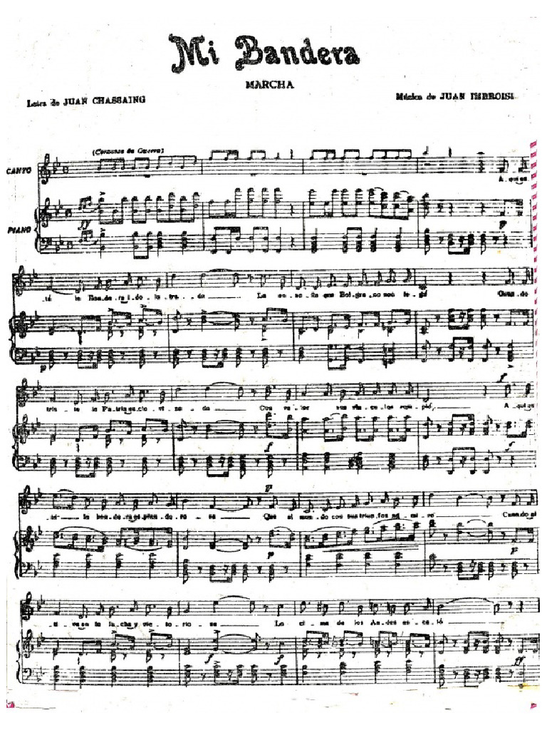 Mi Bandera Marcha Con Plantilla PDF | PDF