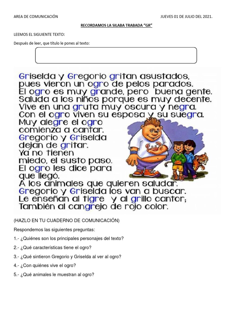 01 Julio Sílaba Trabada GR | PDF