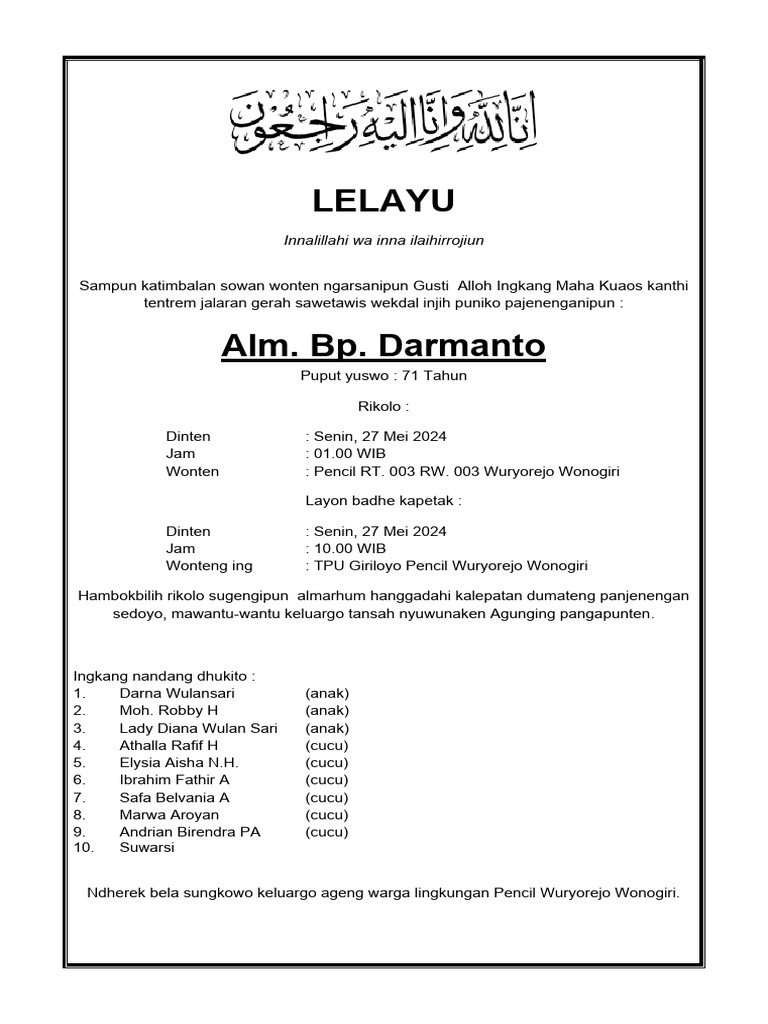 Lelayu Pencil - Darmanto | PDF