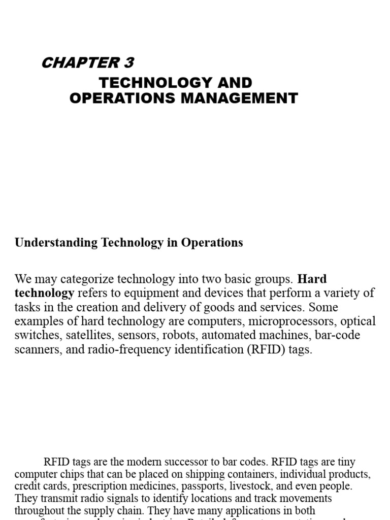 CHAPTER 3 Operations Management MA | PDF | Radio Frequency Identification | Computer Aided Design