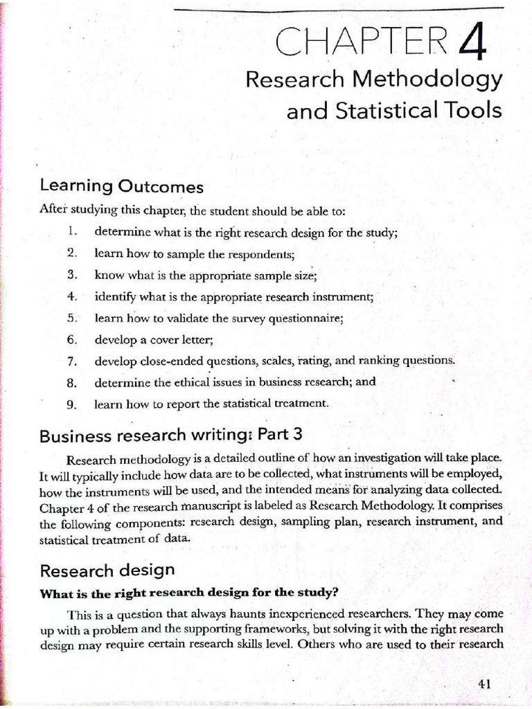 Chapter 4 Research Methodology & Statistical Tools | PDF