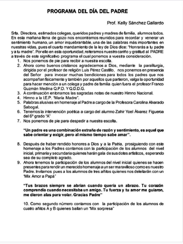 ??programa Dia Del Padre ? | PDF | Bailes