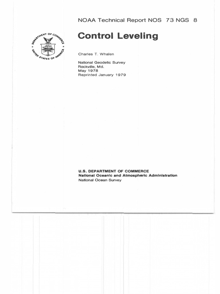 Control Leveling - NGS Technical Report 1978 | PDF | Surveying | Sea Level