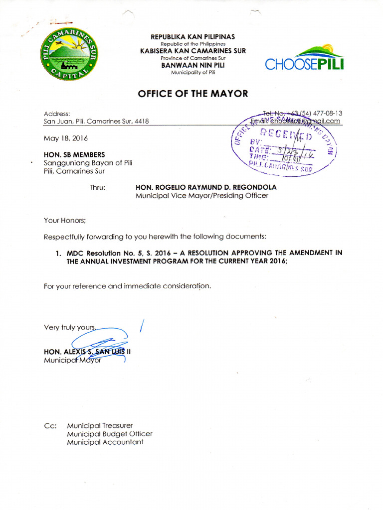 MDC Resolution No. 5 S. 2016 | PDF