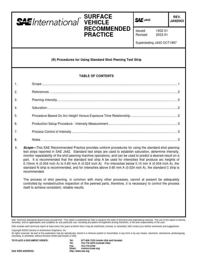 Sae - Procedures For Using Standard Shot Peening Test Strip | PDF ...