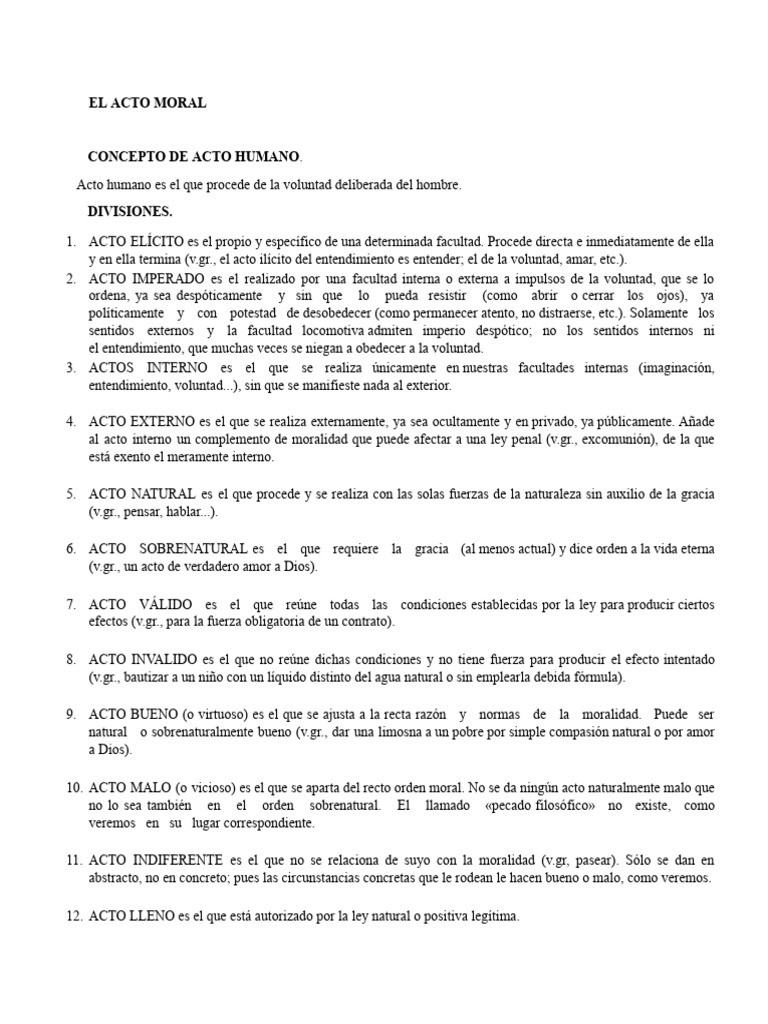 El Acto Moral | PDF | Pecado | Moralidad