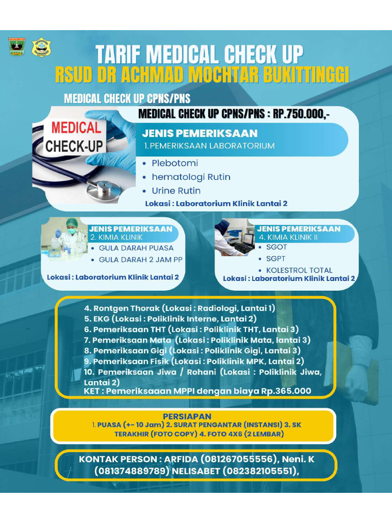 1678864058-Tarif Medical Cek Up | PDF