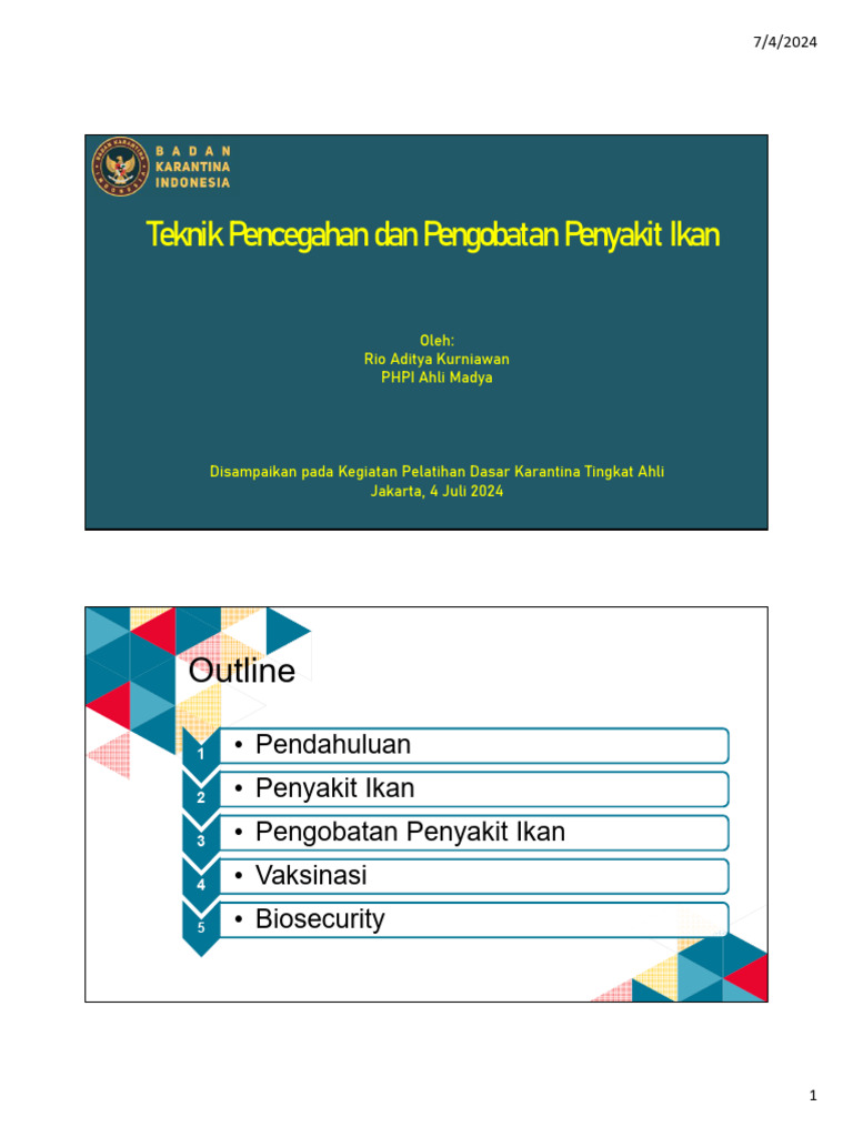 Microsoft PowerPoint - Bahan Paparan Teknik Pencegahan Dan Pengobatan Penyakit Ikan Latdas PHPI ...