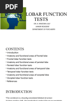 Lobar Function Test. | PDF | Parietal Lobe | Frontal Lobe