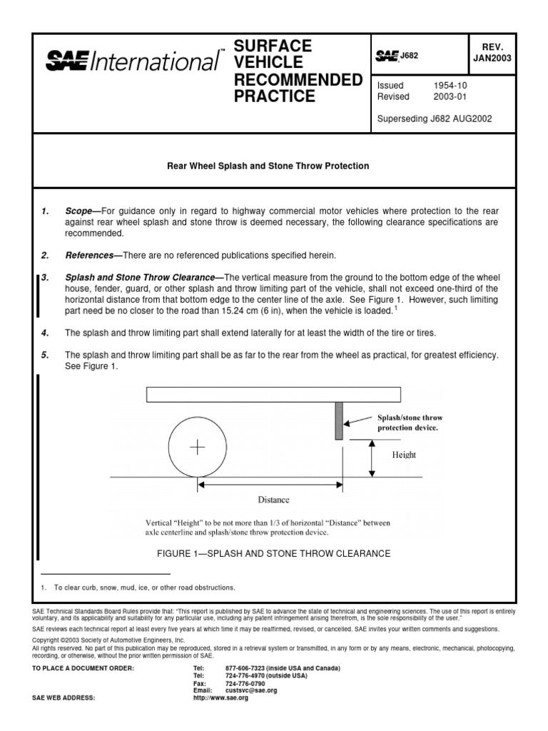 sae - Rear Wheel Splash and Stone Throw Protection | PDF | Wheel ...