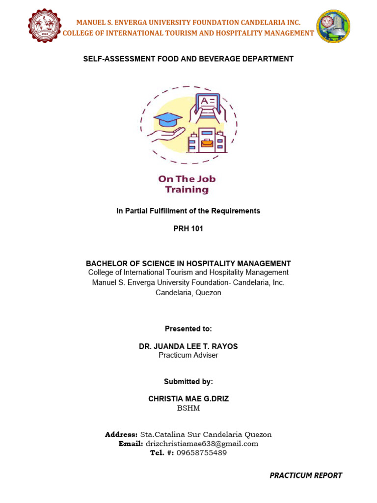 2024-SELF-ASSESSMENT-CHECKLIST - Docx Patring | PDF | Buffet | Drink