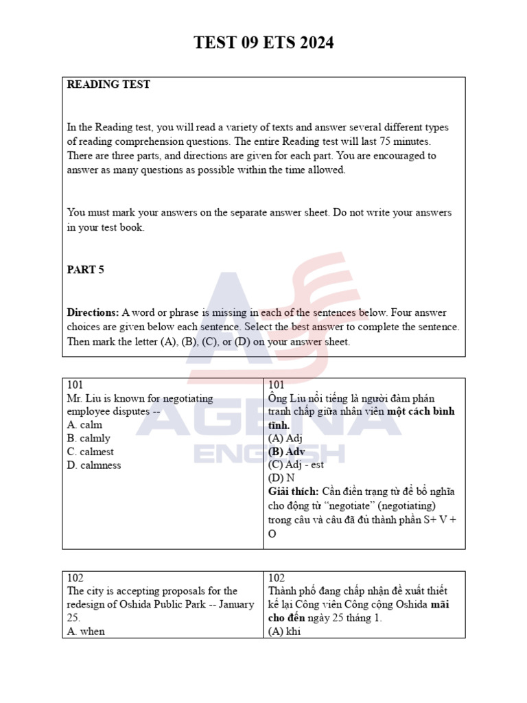 ETS 2024 Test 9 | PDF