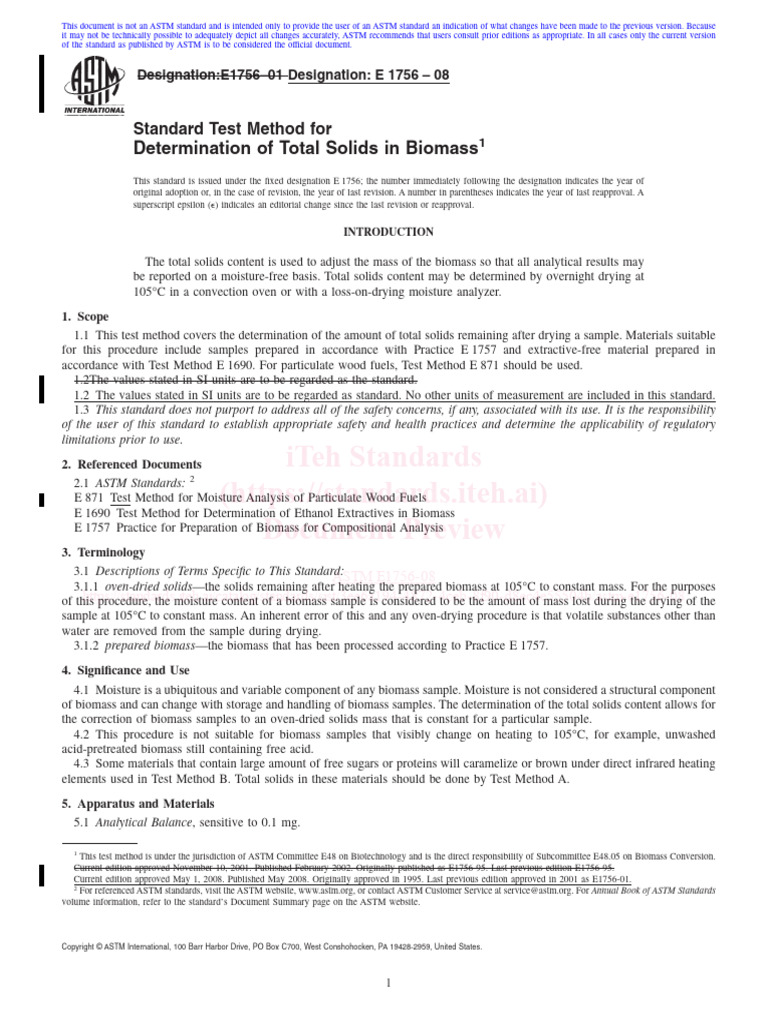 Astm E1756 08 | PDF | Solid | Analytical Chemistry