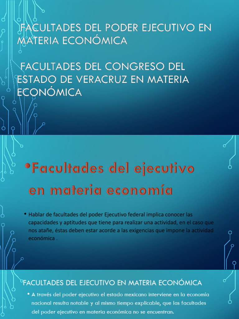 Facultades Del Poder Ejecutivo en Materia Económica y Poder Legislativo CM | PDF | Constitución ...