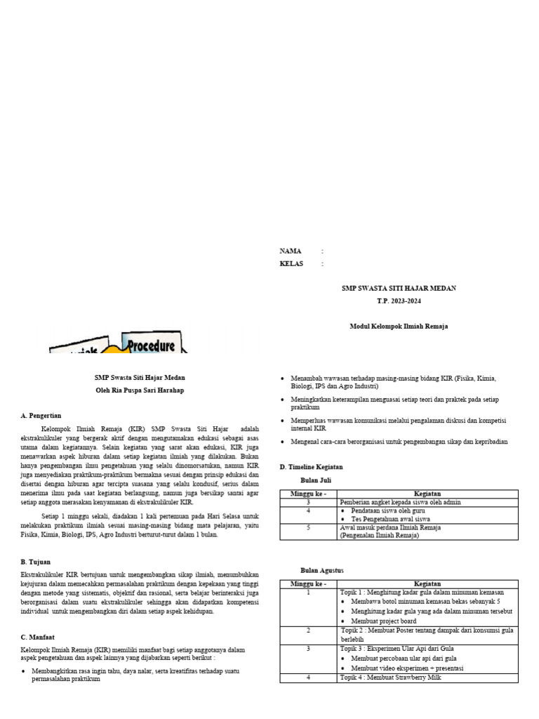 Modul Kelompok Ilmiah Remaja | PDF