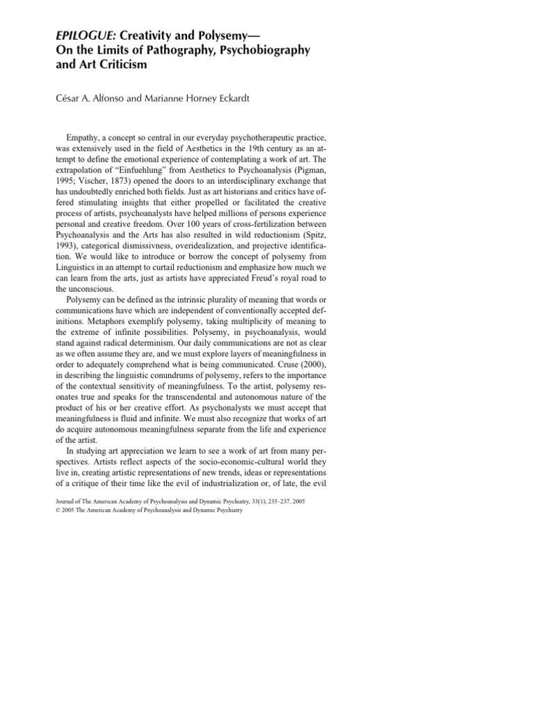 Alfonso Eckardt 2005 Epilogue Creativity and Polysemy On The Limits of ...