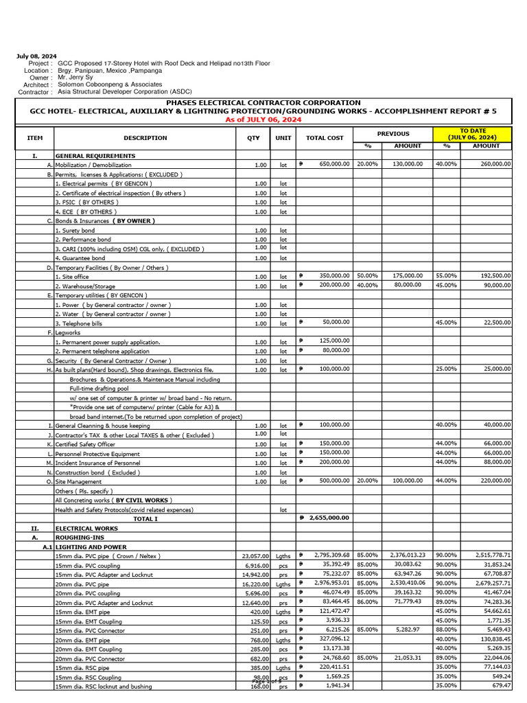 Phases BILLING # 5 (GCC-Pampanga) Final and Corrected.pdf | PDF ...