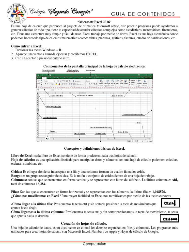 Guia 5to Secre Compu II Bloque III | PDF | Microsoft Excel | Hoja de cálculo