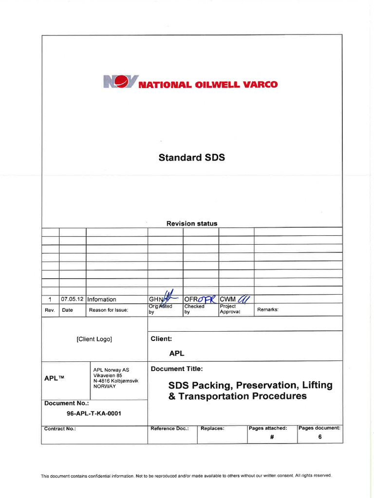SDS Packing and Preservation Procedures | PDF | Corrosion | Materials