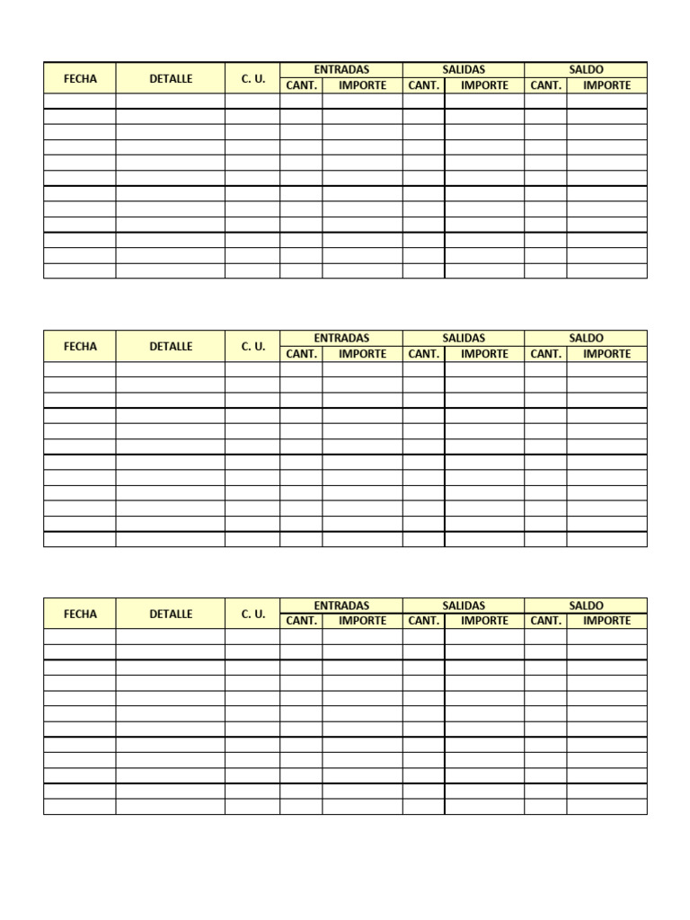 Formato de Kardex | PDF