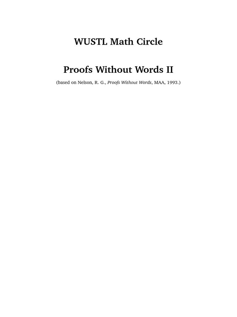 Proofs Without Words II | PDF | Area | Elementary Mathematics