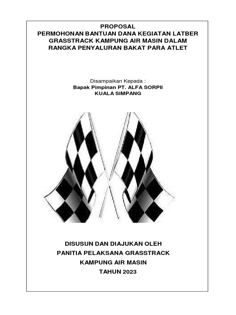 Proposal Bantuan Dana Grasstrack | PDF