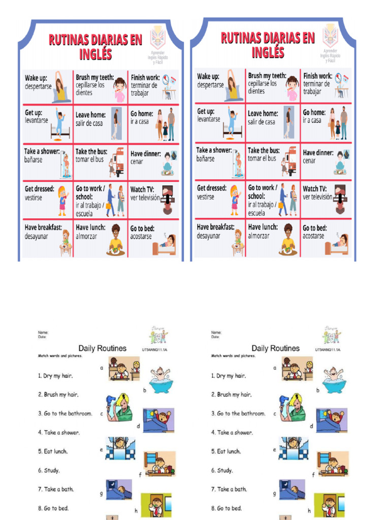 Rutinas en Ingles | PDF