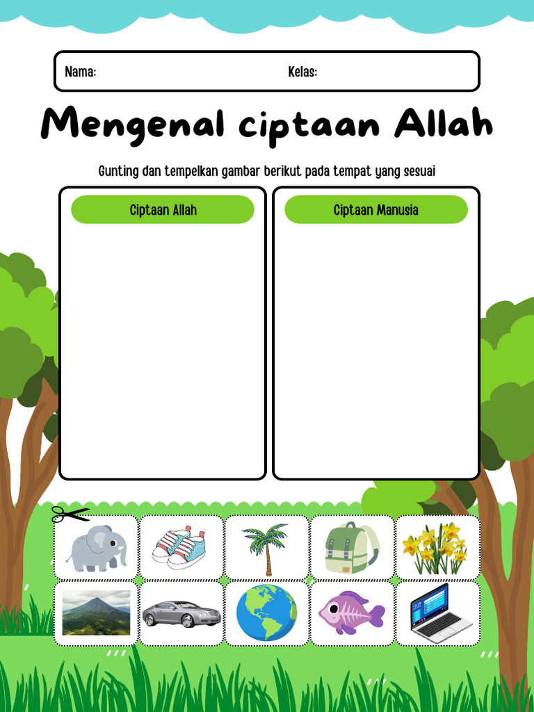 LK Ciptaan Allah Kelas 1 | PDF