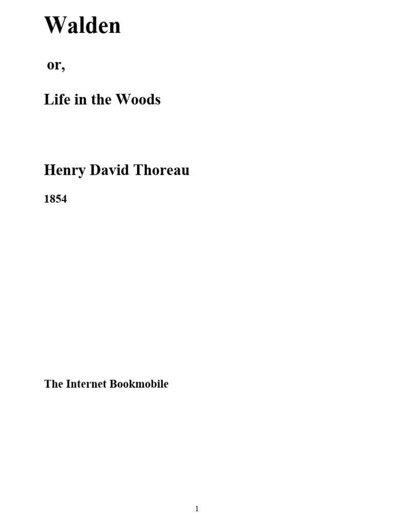 Thoreau Henry David - Walden | PDF | Walden