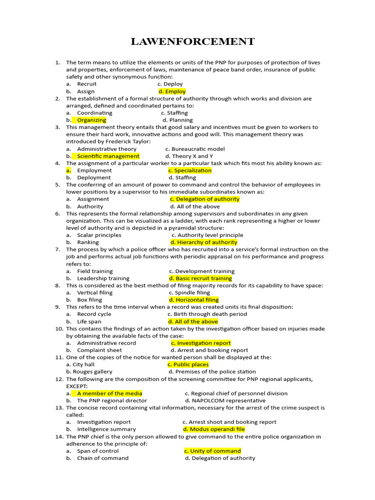 Law Enforcement Administration | PDF | Police | Hierarchy