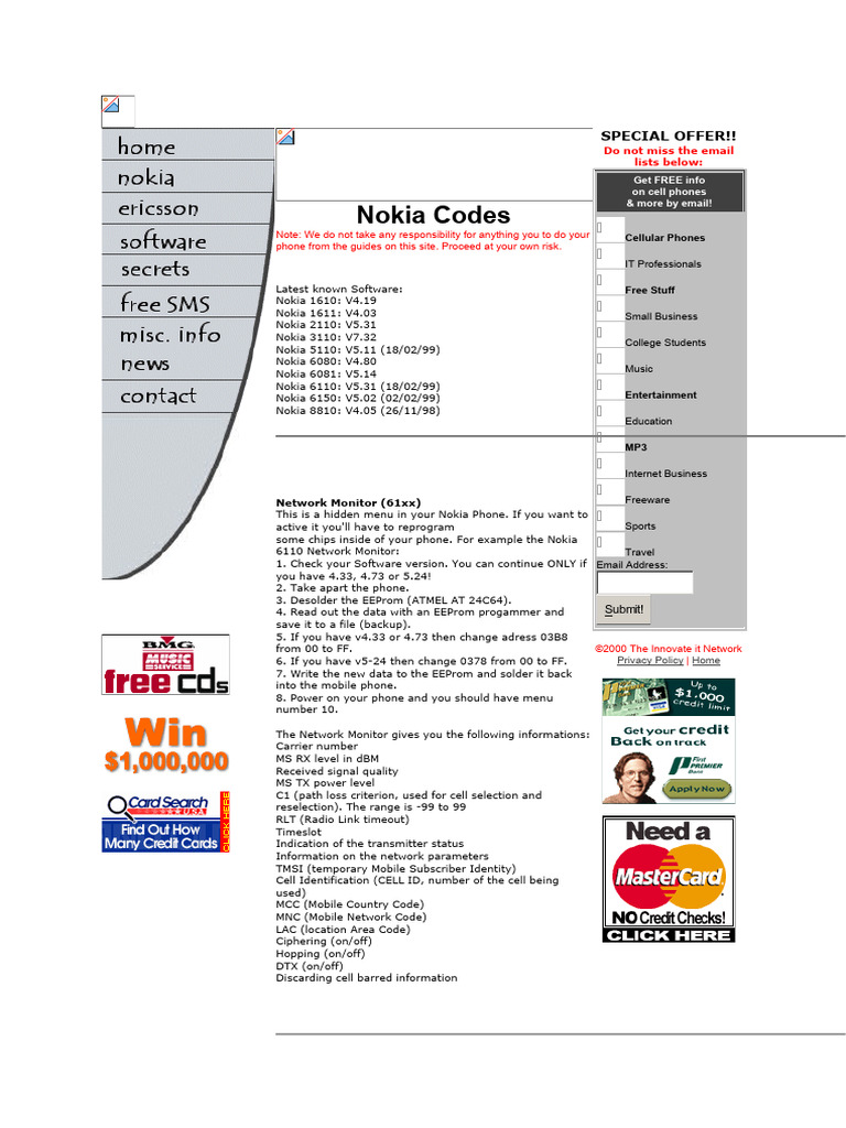 Codigos Secretos Celular | PDF | Menu (Computing) | Telecommunications
