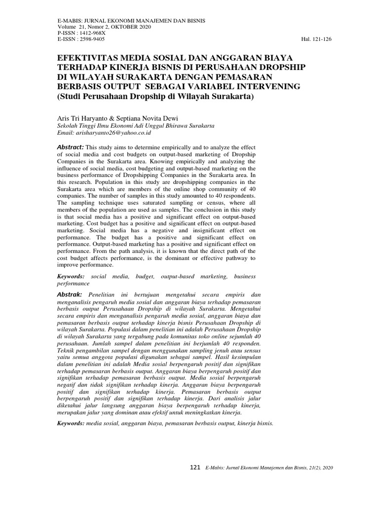 Makalah - EFEKTIVITAS MEDIA SOSIAL DAN ANGGARAN BIAYA | PDF | Bisnis