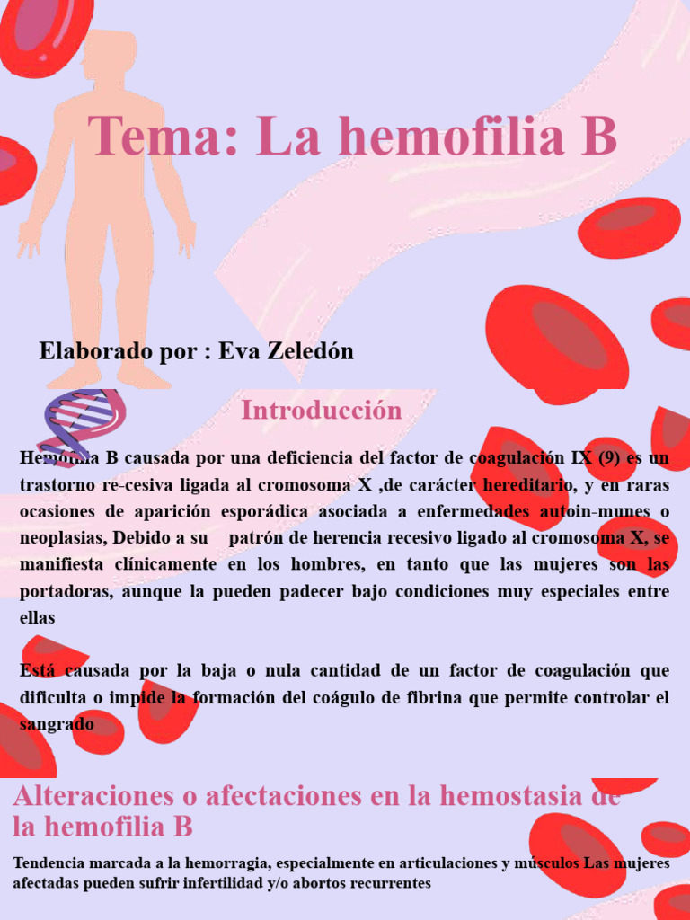 Hemofilia. B | PDF | Hemofilia | Coagulación