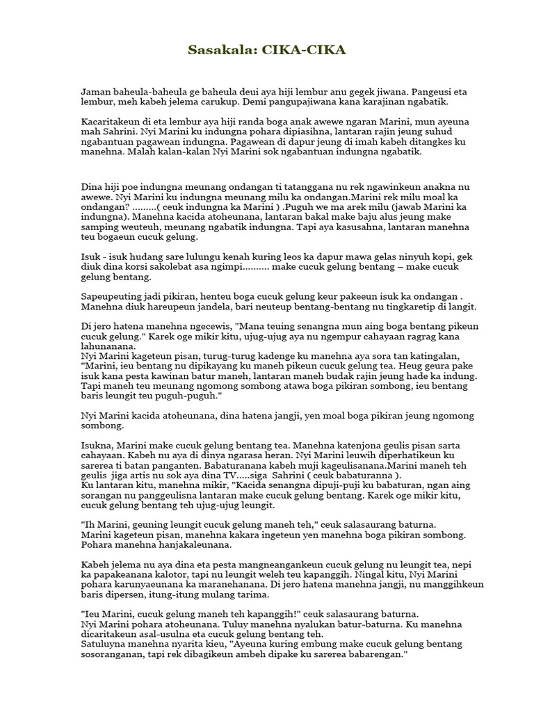 Dongeng Sasakala | PDF | Agama & Spiritualitas