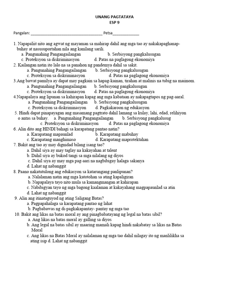 ESP9 OHSP Test | PDF