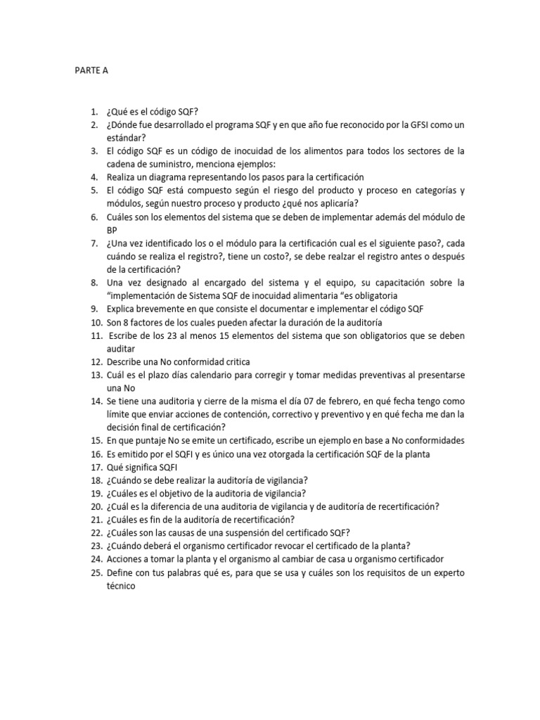 Cuestionario SQD | PDF | Auditoría | Análisis de Riesgo y Puntos Críticos de Control