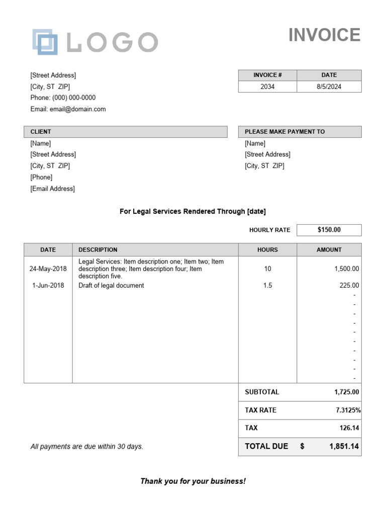 Billing Invoices For Legal Services | PDF | Invoice | Receipt