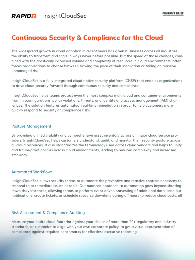 Cloud Security & Compliance Platform | PDF | Cloud Computing | Regulatory Compliance