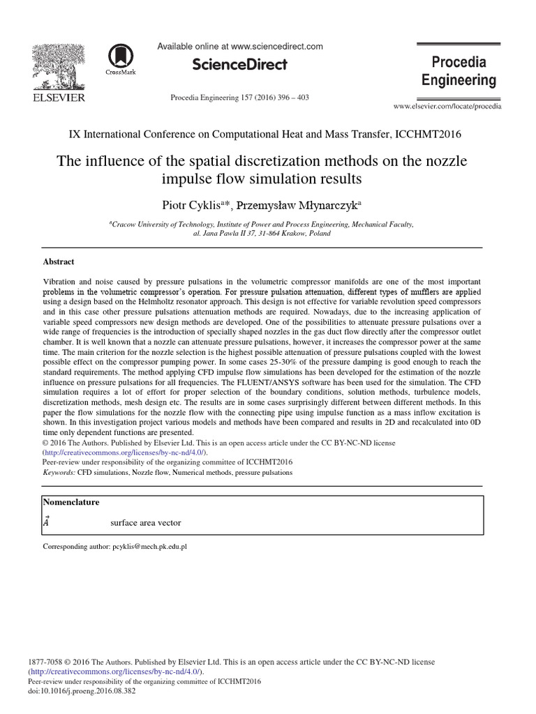 The influence of the spatial discretization methods on the nozzle ...