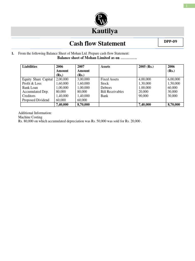 Cash FL | PDF | Cash Flow Statement | Equity (Finance)
