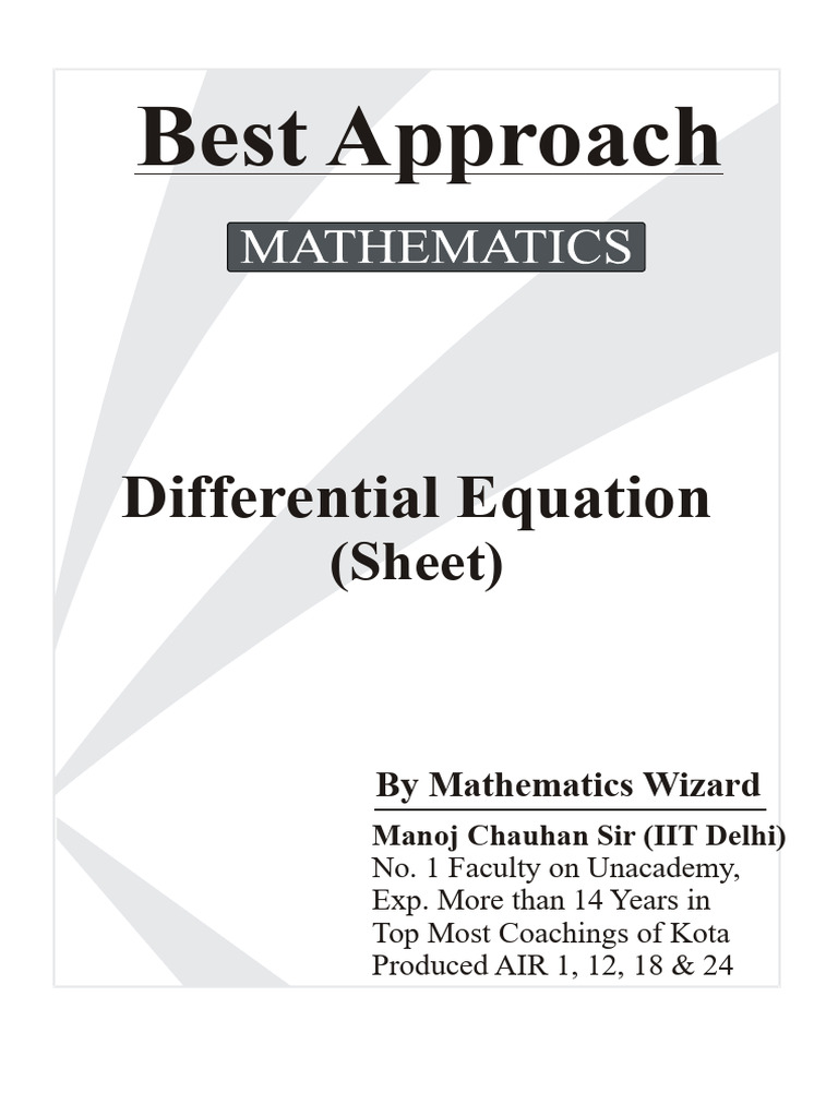 109 Differential Equation Sheet 1667206243600 | PDF | Equations ...