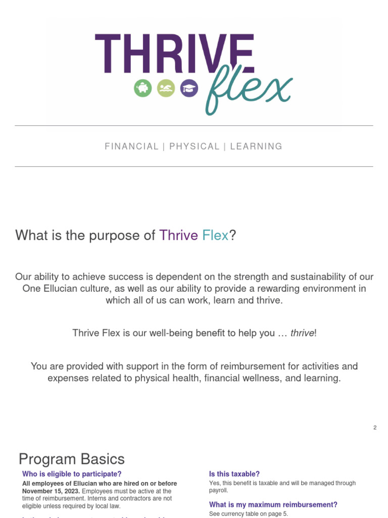 Thrive Flex Program Guidelines | PDF | Paycheck | Reimbursement