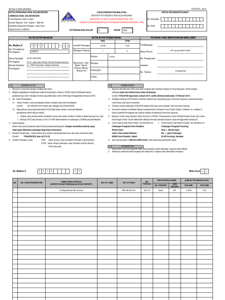 Jadual PCB - Jan23 | PDF
